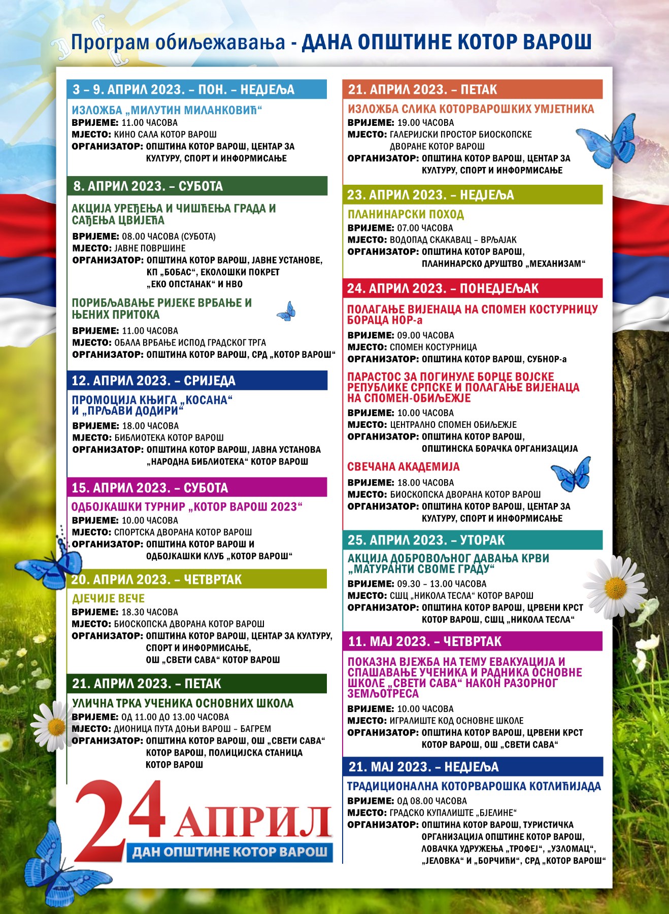 Utvrđen kalendar manifestacija za Dan opštine Kotor Varoš - Nacelnik